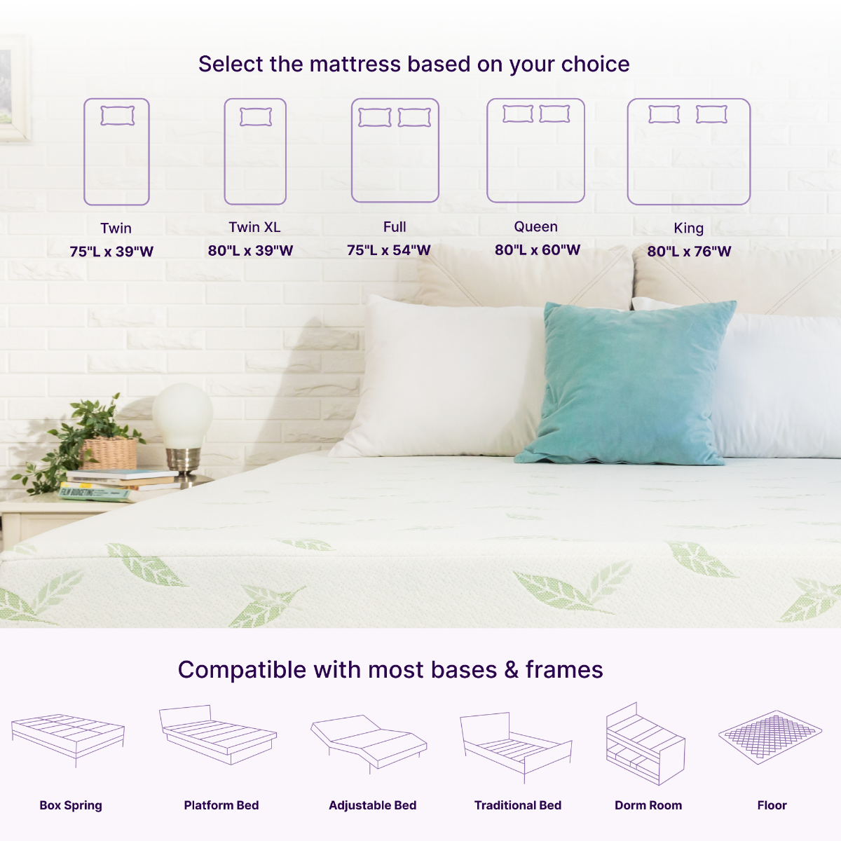 NapQueen Anula Green Tea Memory Foam Mattress 12 Twin