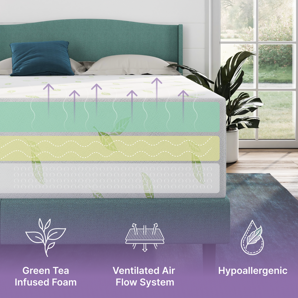 Anula Green Tea Infused Memory Foam Mattress | NapQueen