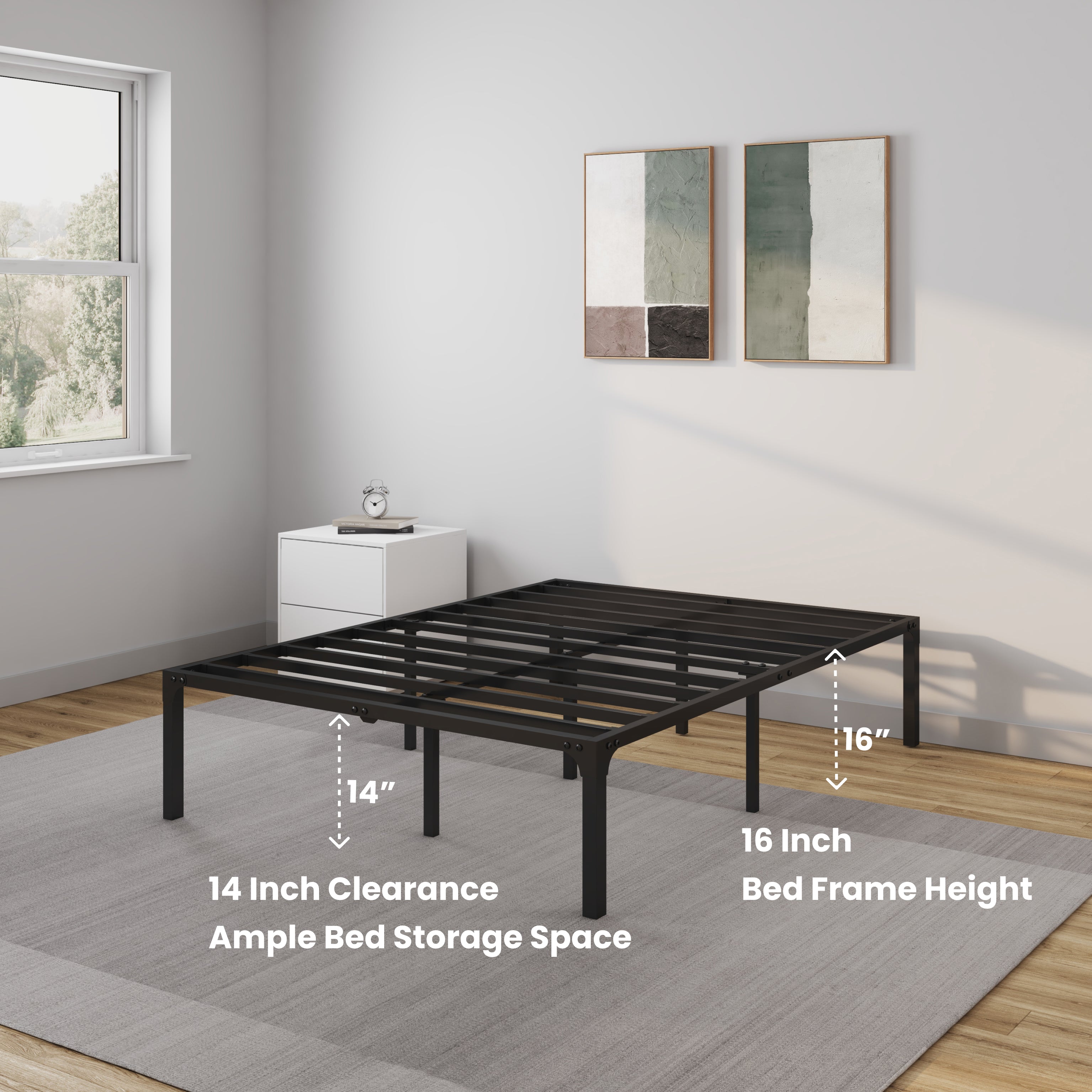 Zeta 16 Inch Metal Platform Bed Frame – NapQueen